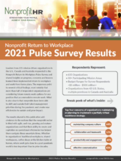 Nonprofit Return to Workplace Pulse Survey Report