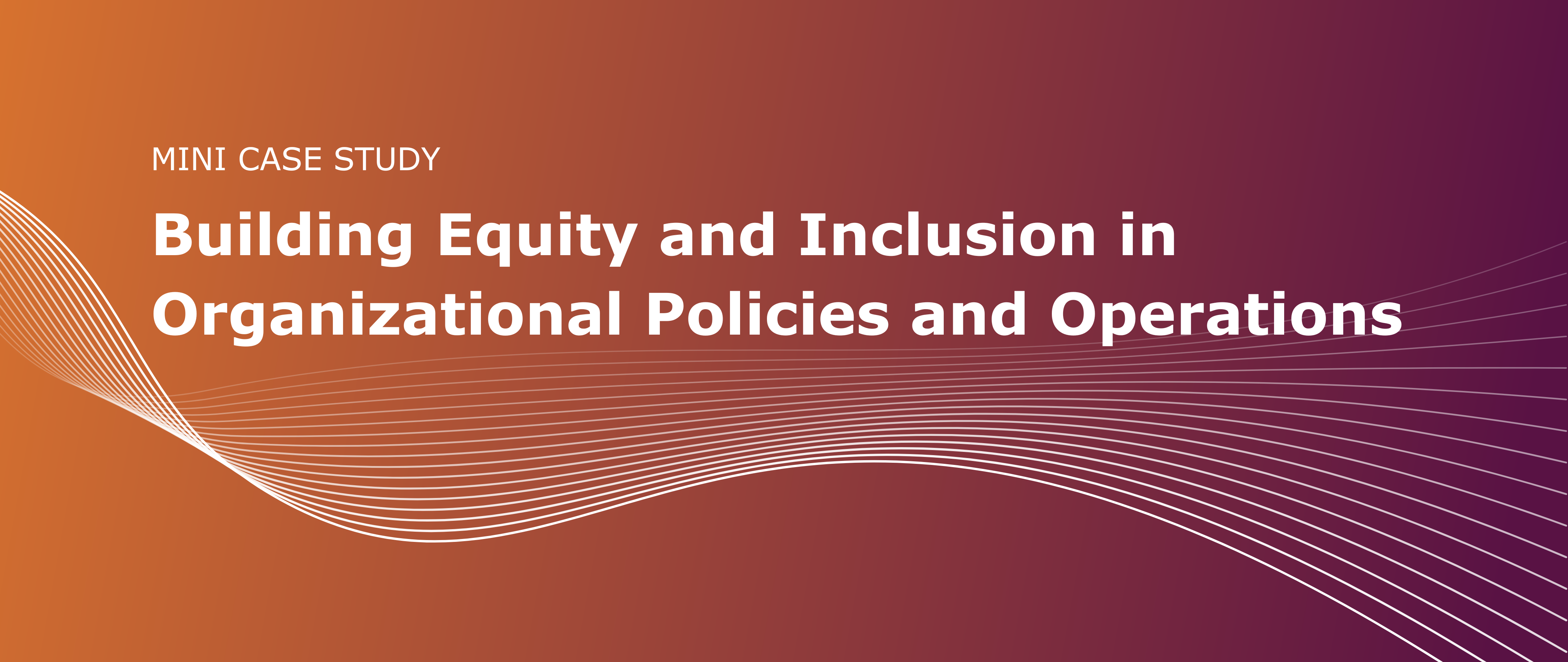 Building Equity & Inclusion in Organizational Policies and Operations